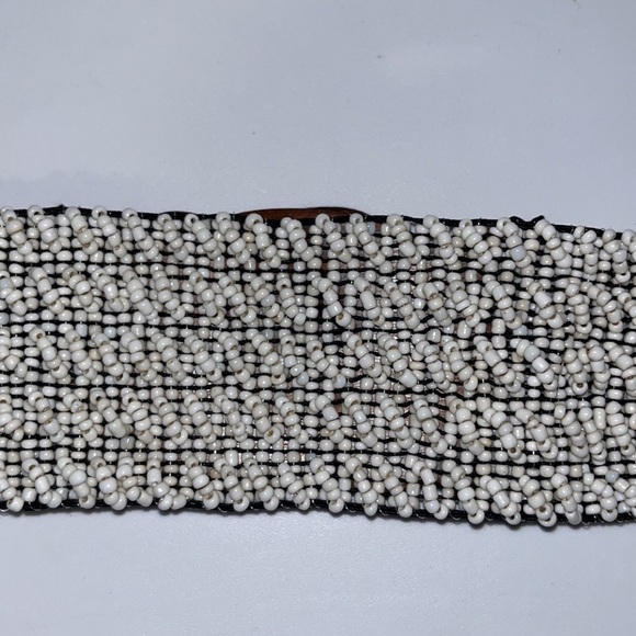 Unbranded | Accessories | Seed Bead Stretch Belt Carved Wood Buckle ...